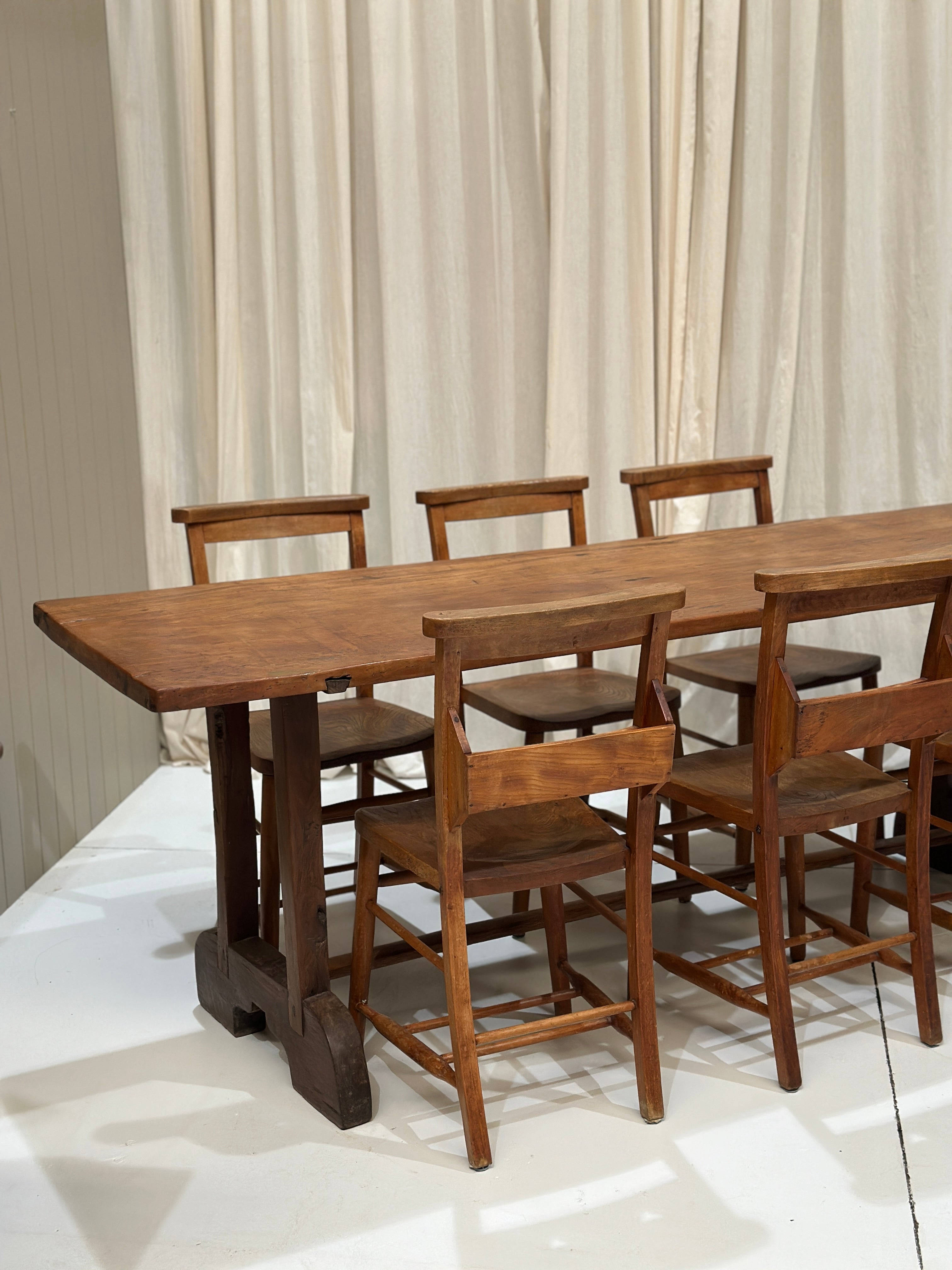 Antique European Single Slab Dining Table – Table & Sill